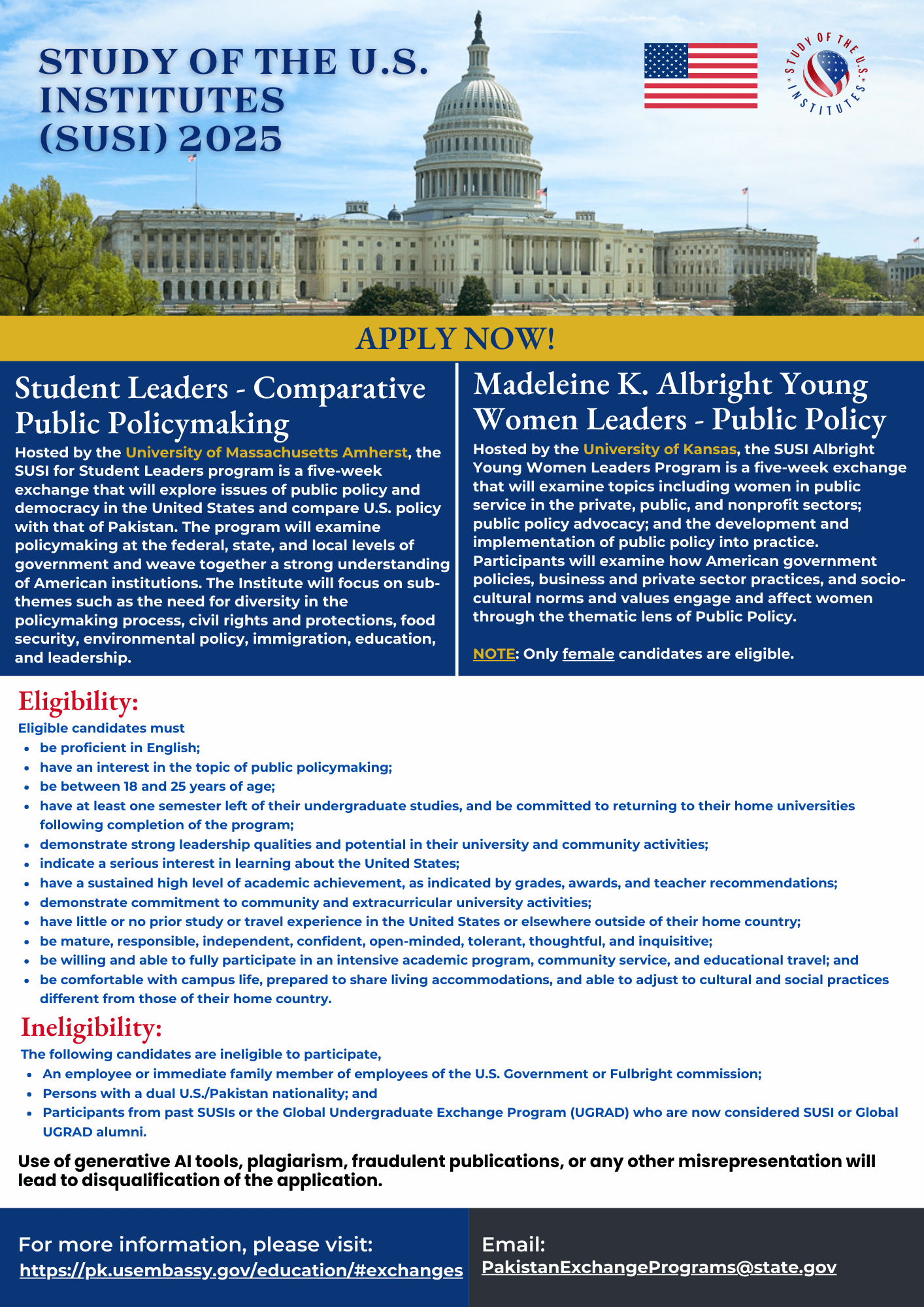 Exciting Opportunity: Study in the U.S. with SUSI Exchange Programs ...